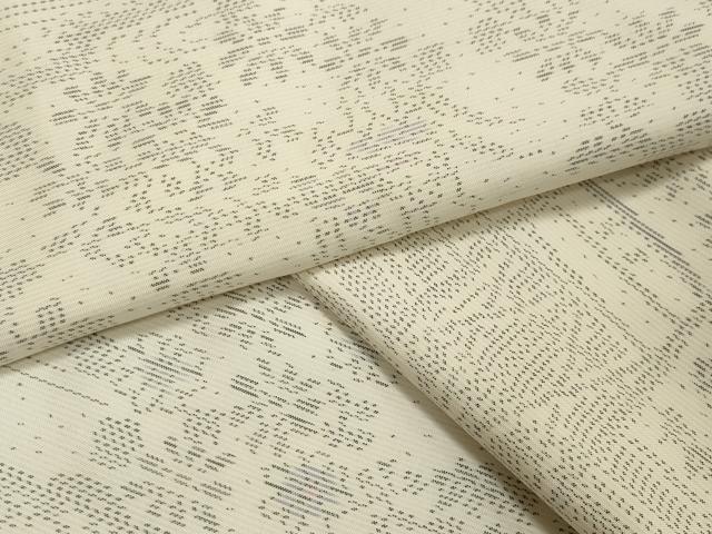 平和屋着物●本場大島紬　白大島　風景草花文　正絹　逸品　CAAX5805gh