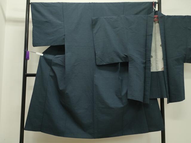 平和屋着物●男性　紬　アンサンブル　霞文　褐返色　正絹　逸品　CAAX5813gh