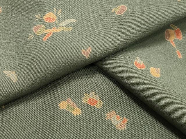 平和屋着物●上質な小紋　成り物　蟹　正絹　逸品　CAAX5826gh