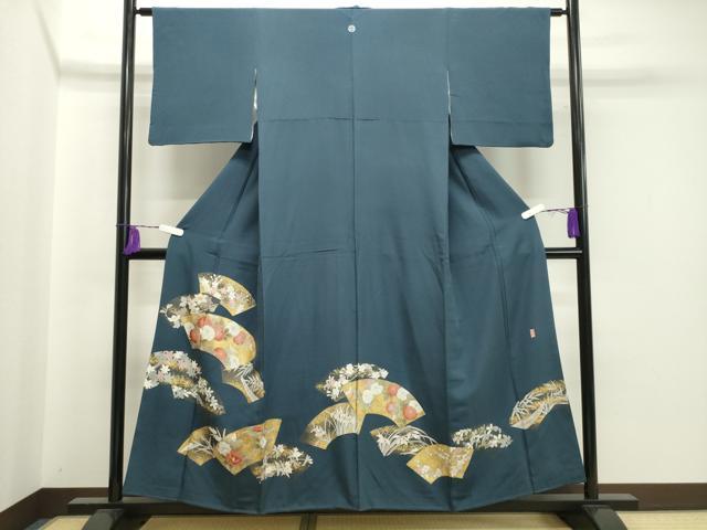 平和屋着物●豪華色留袖　作家物　刺繍　地紙重ね花文　金彩　正絹　逸品　CAAX5835gh