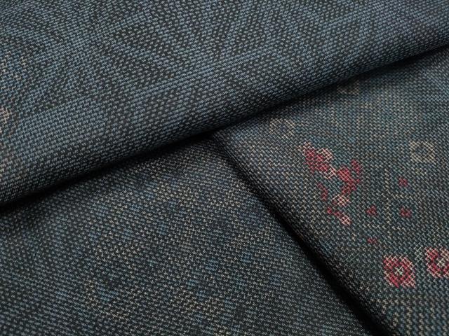 平和屋着物●本場大島紬　9マルキ　麻の葉花文　正絹　逸品　CAAX5851gh