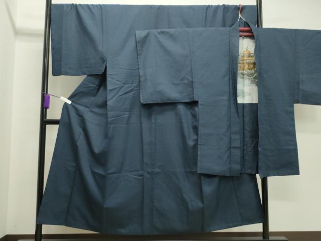 平和屋着物●男性　紬　アンサンブル　100亀甲　正絹　逸品　CAAX5856gh