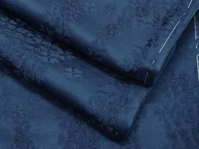 平和屋着物●上質な色無地　舞花地紋　留紺色　正絹　逸品　未使用　CAAX5882gh