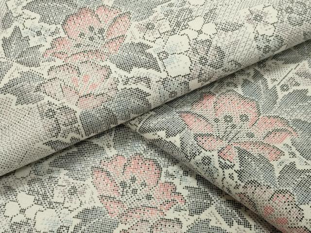 平和屋着物●本場大島紬　白大島　9マルキ　草花文　正絹　逸品　CAAX5900gh