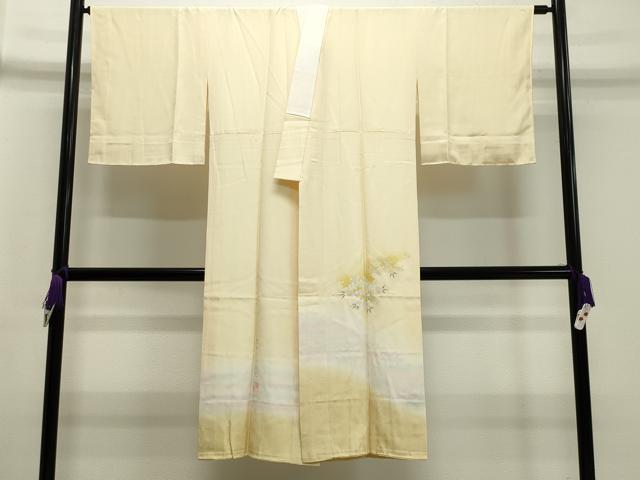 平和屋着物●長襦袢　袷　作家物　舞桜文　暈し染め　さが美扱い　正絹　逸品　未使用　CAAX5901gh