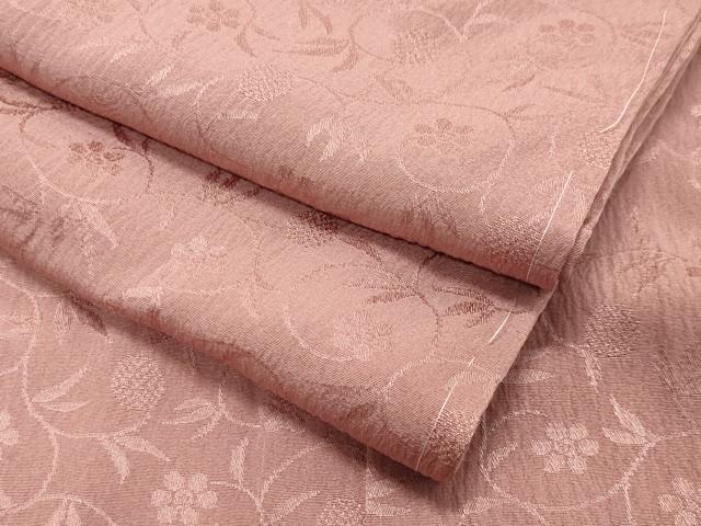 平和屋着物●長襦袢　無双仕立て　花唐草地紋　穴色　半衿刺繍　正絹　逸品　未使用　CAAX5903gh