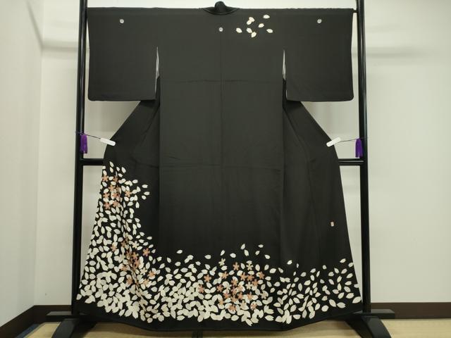 平和屋着物●訪問着　作家物　舞桜文　金銀彩　正絹　逸品　CAAX5910gh