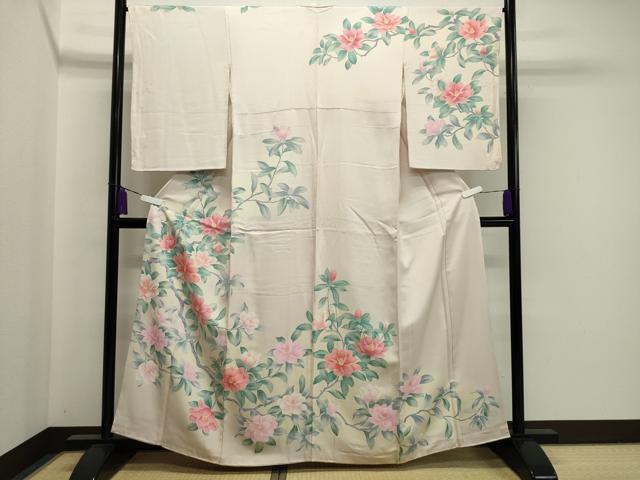 平和屋着物●訪問着　枝花文　暈し染め　正絹　逸品　CAAX5916gh