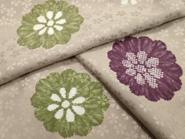 平和屋着物●長襦袢　無双仕立て　舞花文　正絹　逸品　CAAX5922gh