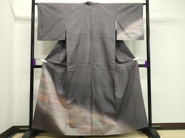 平和屋着物●訪問着　本場染大島紬　作家物　霞文　正絹　逸品　CAAX5931gh