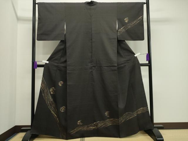 平和屋着物●訪問着　生紬地　吉祥文　正絹　逸品　CAAX5939gh