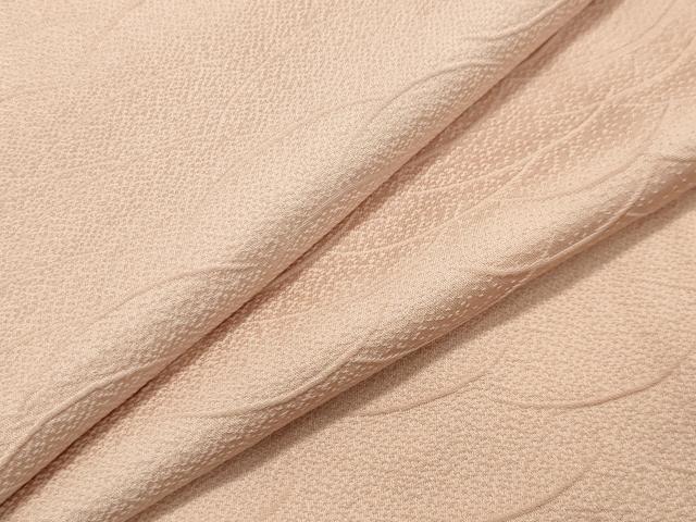 平和屋着物●上質な色無地　芝草地紋　水柿色　正絹　逸品　CAAX5951gh