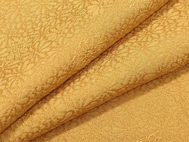 平和屋着物●上質な色無地　舞花地紋　柑子色　正絹　逸品　CAAX5954gh