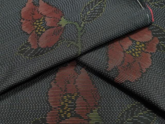 平和屋着物●本場大島紬　枝花文　正絹　逸品　未使用　CAAX5963gh