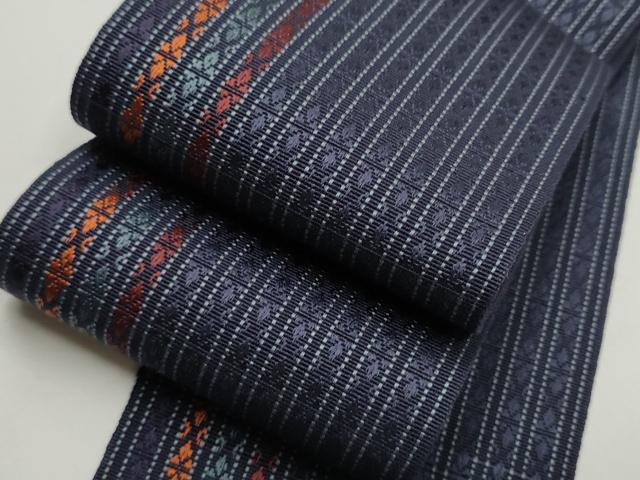 平和屋着物●男性　本場筑前博多織　角帯　花間道　正絹　花唐草文逸品　CAAX7300hy