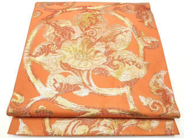 平和屋着物●西陣　川島織物　六通柄　本袋帯　花唐草文　金糸　正絹　逸品　CAAX7319hy