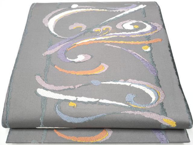 平和屋着物●両面　六通柄袋帯　流水文　正絹　逸品　CAAX7330hy