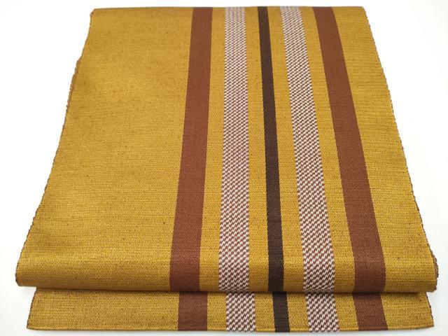 平和屋着物●本場黄八丈　紬　八寸名古屋帯　間道　正絹　逸品　CAAX7381hy