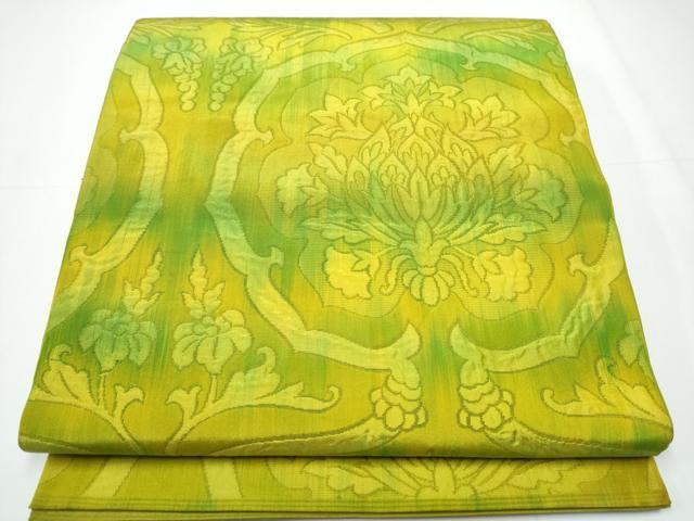 平和屋着物●西陣　川島織物　六通柄　本袋帯　吉祥花文　正絹　逸品　CAAX7415hy