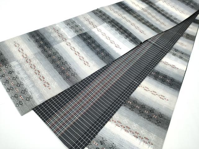 平和屋着物●両面　全通柄袋帯　花織　正絹　逸品　CAAX7428hy