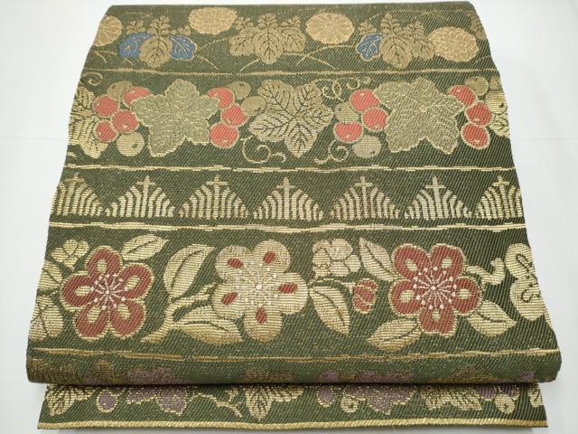 平和屋着物●染織工芸むつろ　辻が花　手描き　絞り　六通柄袋帯　金糸　正絹　逸品　CAAX7462hy