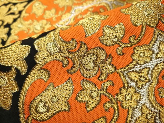 平和屋本店□極上 西陣 川島織物 六通柄 本袋帯 花鳥唐草丸文