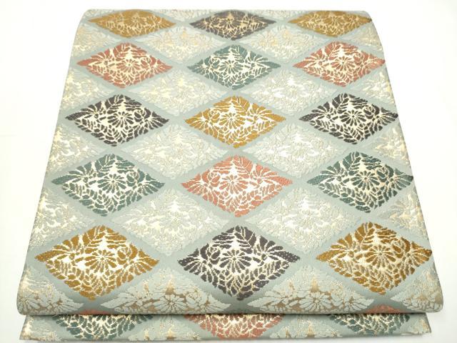 平和屋着物●六通柄袋帯　唐織　菱菊文　金糸　鈴乃屋扱い　正絹　逸品　CAAX7510hy