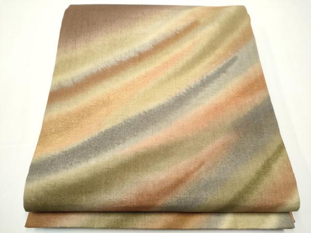 平和屋着物●五月みどりプロデュース　結城紬地　太鼓柄袋帯　霞文　金銀彩　正絹　逸品　CAAX7521hy