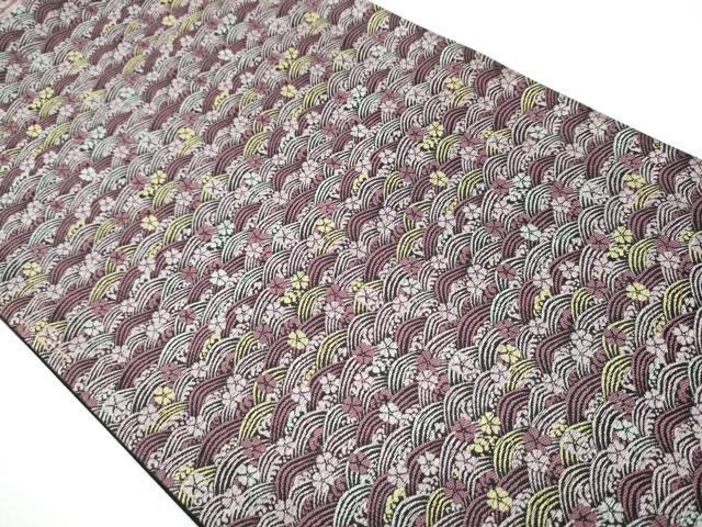 平和屋着物○全通柄袋帯 唐織 流水舞桜文 正絹 逸品 CAAX7569hy