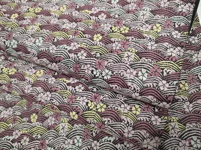 平和屋着物●全通柄袋帯　唐織　流水舞桜文　正絹　逸品　CAAX7569hy