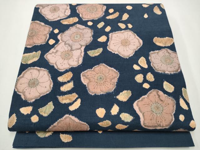 平和屋着物●太鼓柄袋帯　紬地　絞り　辻が花　正絹　逸品　CAAX7575hy