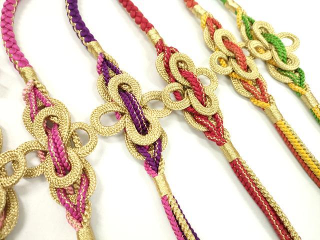 平和屋着物○和装小物 振袖用飾り付き帯締め10本セット 飾り結び