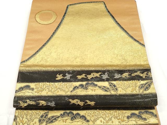 平和屋着物●六通柄袋帯　人間国宝　富士相生　大場松魚の世界　金銀糸　引箔　正絹　逸品　CAAX9208yk