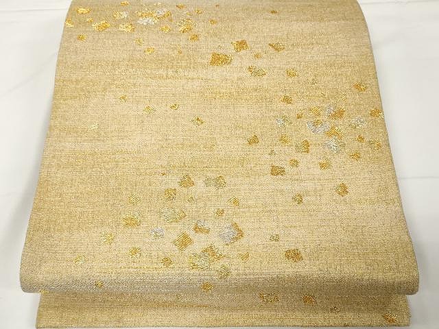 平和屋着物●六通柄袋帯　煌金綴錦　霞箔散らし文　金銀糸　正絹　逸品　CAAX9242yk