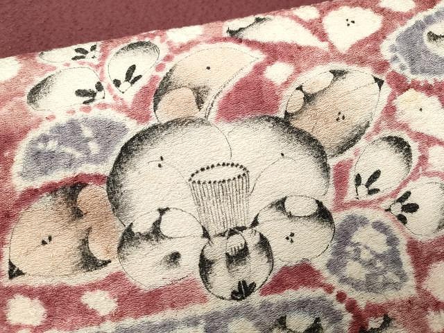 平和屋着物●太鼓柄袋帯　辻が花　絞り　正絹　逸品　CAAX9292yk 平和屋着物○太鼓柄袋帯 辻が花 絞り 正絹 逸品 CAAX9292yk