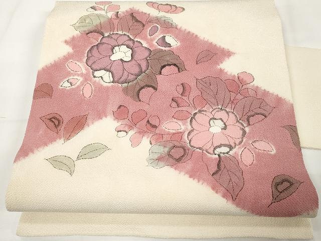 平和屋着物●九寸名古屋帯　辻が花　絞り　鬼しぼ縮緬　正絹　逸品　CAAX9296yk