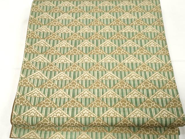 平和屋着物●全通柄袋帯　紬地　鱗文様　正絹　逸品　CAAX9321yk