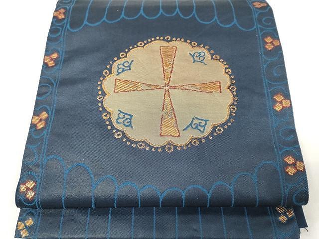 平和屋着物●六通柄袋帯　唐織　藤に蝶　金糸　正絹　逸品　CAAX9531yk