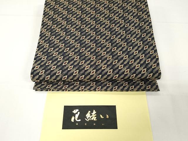 平和屋着物●全通柄袋帯　花結い　斜線文　黒地　証紙付き　正絹　逸品　未使用　CAAX9347yk