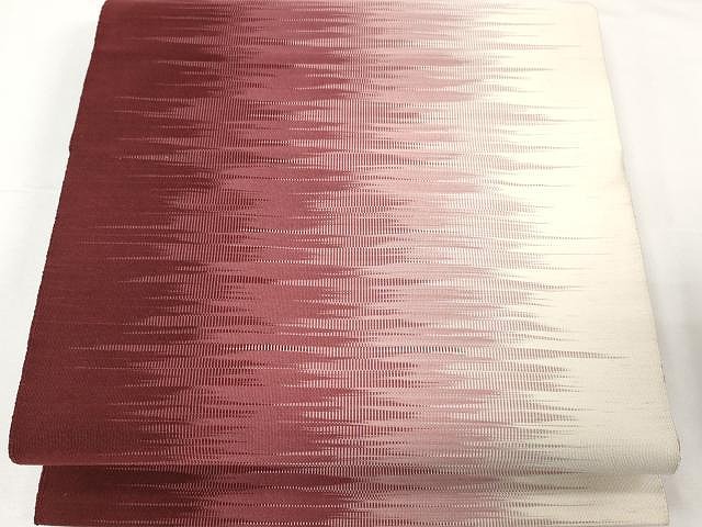 平和屋着物●爪＆#25620；き本綴れ　八寸名古屋帯　横段文　正絹　逸品　CAAX9376yk