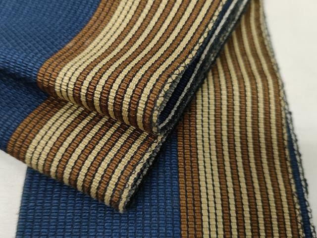 平和屋着物●本場筑前博多織　男性　両面　角帯　間道　正絹　逸品　CAAX9390yk
