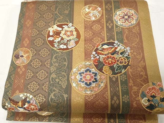 平和屋着物●織文意匠鈴木　六通柄袋帯　唐織　唐錦　正倉院飾宝文　金糸　正絹　逸品　CAAX9417yk