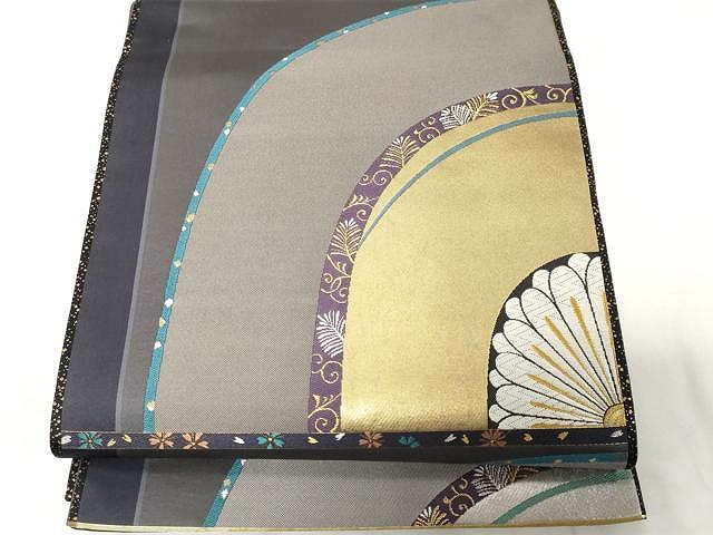 平和屋着物●六通柄袋帯　唐織　花唐草文　錦枠織　金銀糸　正絹　逸品　CAAX9427yk