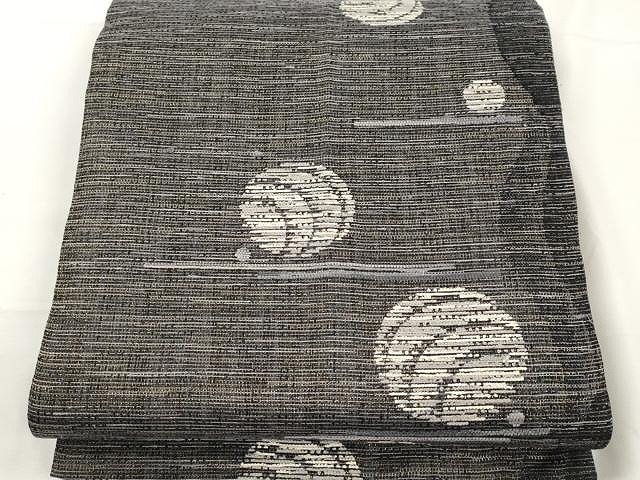 平和屋着物●六通柄袋帯　丸文　金糸　正絹　逸品　CAAX9456yk