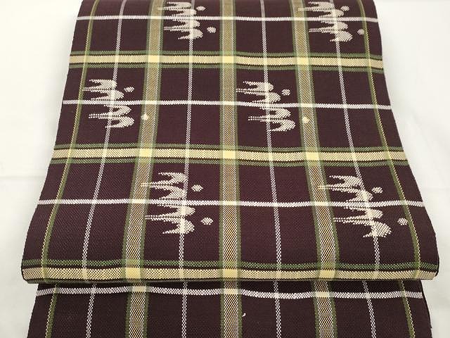 平和屋着物●八寸名古屋帯　紬地　吉祥文　正絹　逸品　CAAX9463yk