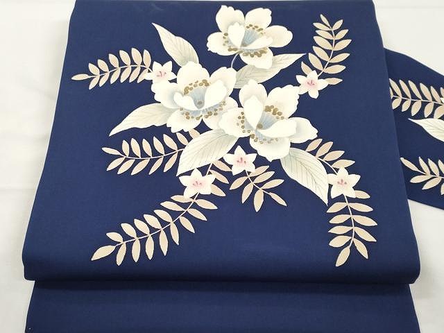 平和屋着物●塩瀬　九寸名古屋帯　枝花文　金彩　正絹　逸品　CAAX9490yk