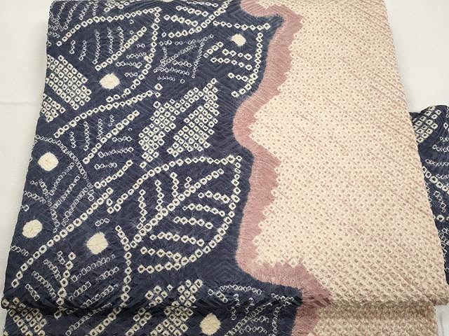 平和屋着物●名門　藤娘きぬたや・総絞り　九寸名古屋帯　枝花文　正絹　逸品　CAAX9521yk