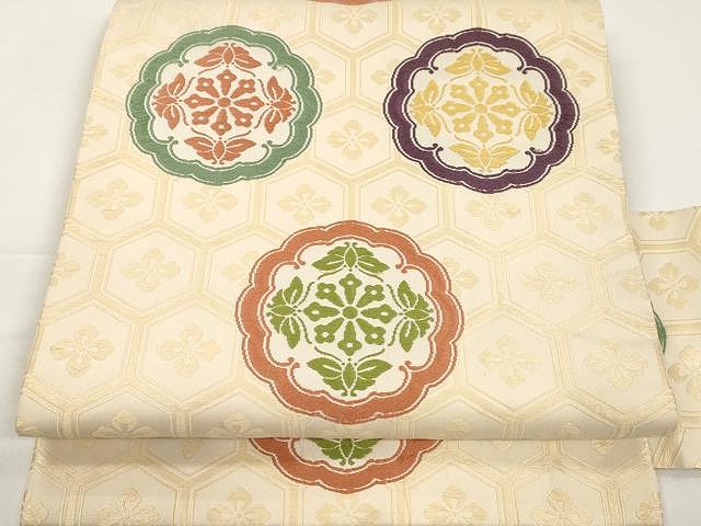 平和屋着物●極上　俵屋　人間国宝　喜多川平朗  有職織物　九寸名古屋帯　唐織　正倉院花文　正絹　逸品　CAAX9559yk