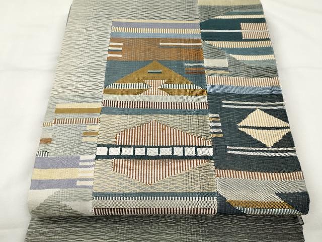 平和屋着物▽スリーシーズン　春夏秋　太鼓柄袋帯　すくい織　吉祥文　正絹　逸品　CAAX9576yk