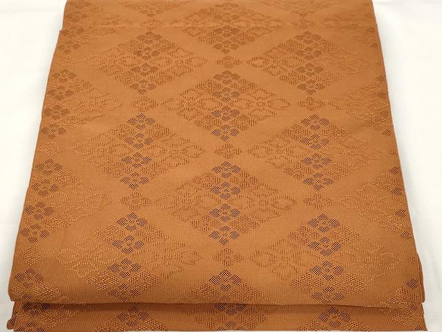 平和屋着物●西陣　川村つづれ　八寸名古屋帯　手織　菱吉祥文　土色　正絹　逸品　CAAX9579yk